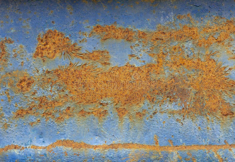 A Rusty Blue Metal Wall with Fallen Paint, a Rusty Background. Stock ...