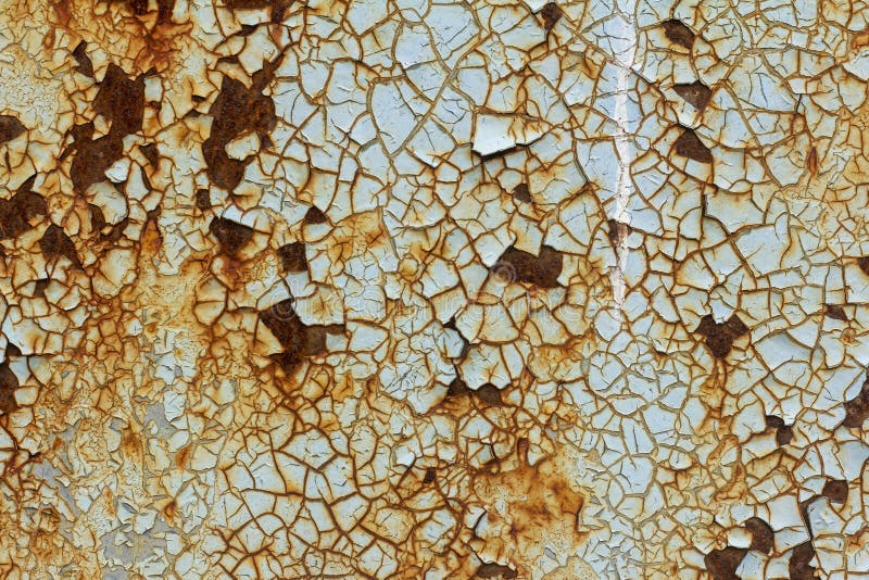 A Rusty Blue Metal Wall with Fallen Paint, a Rusty Background. Stock ...