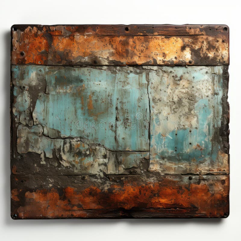 Rusty Blue Painting with Rust Colored Surface by Ben Zhan Stock ...