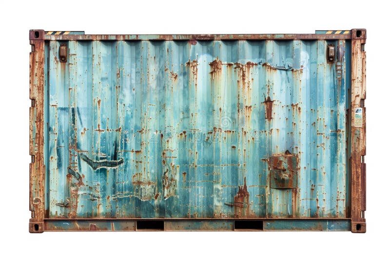 Rusty Blue Shipping Container Stock Illustration - Illustration of ...