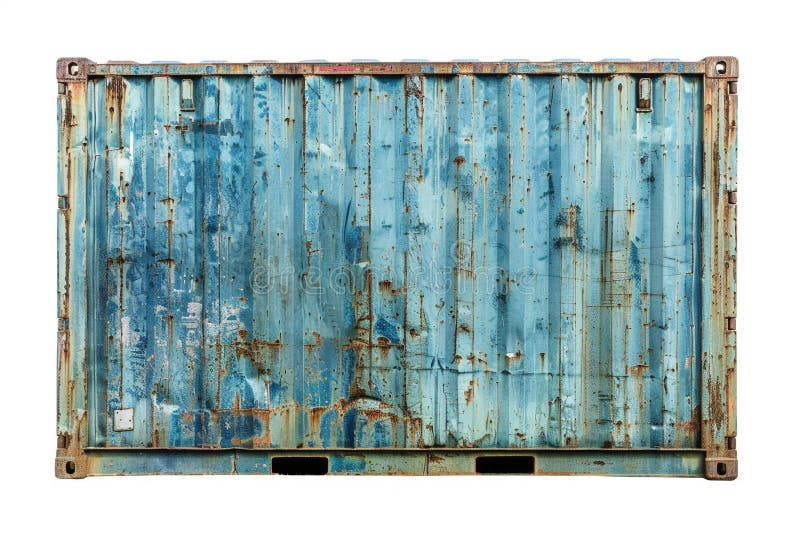 Rusty Blue Shipping Container Stock Illustration - Illustration of ...