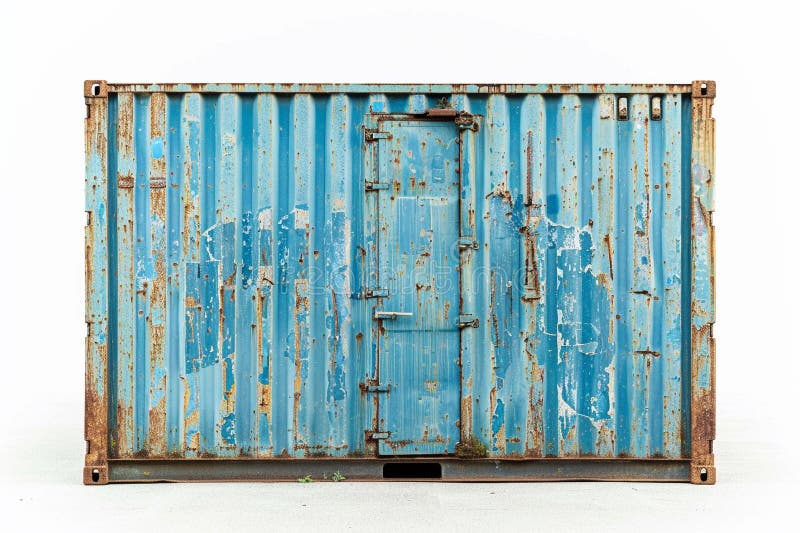 Rusty Blue Shipping Container Stock Illustration - Illustration of ...