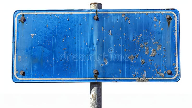 Blue Sign with Rust on Pole Stock Photo - Image of city, mounted: 315048940
