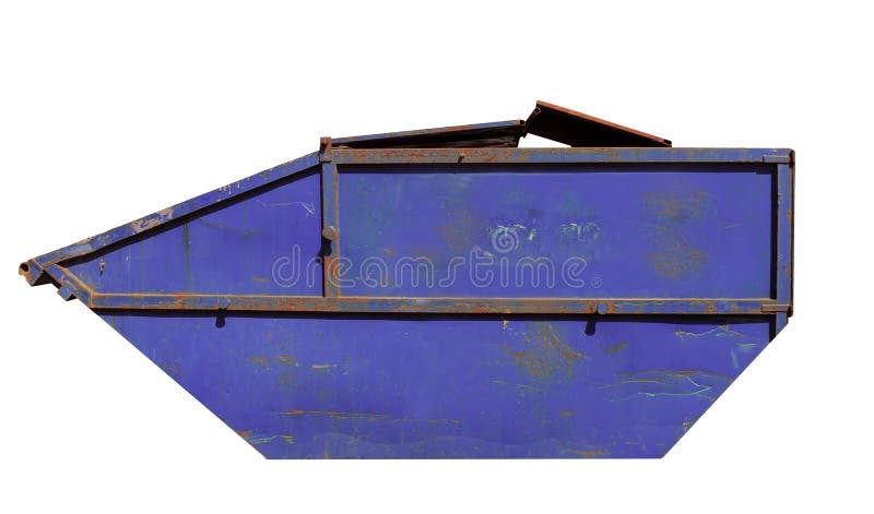 Isolated Skip Full of Old Office Furniture. Stock Image - Image of desk ...