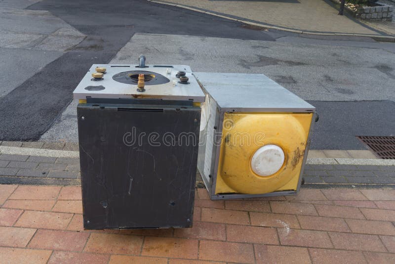 Rusty Boiler and Heating Pipes Made of Copper. Old Metal Boiler of the ...