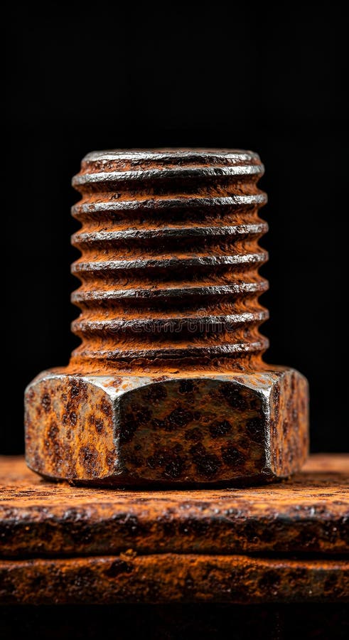 Ultra Detailed Macro Shot of a Rusty Bridge Bolt with Texture ...