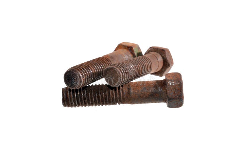 Rusty Bolt Isolated on White Background Stock Photo - Image of rivet ...