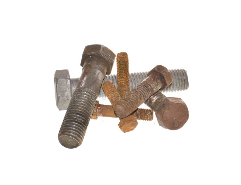 Rusty Bolt Isolated on White Background Stock Photo - Image of grey ...