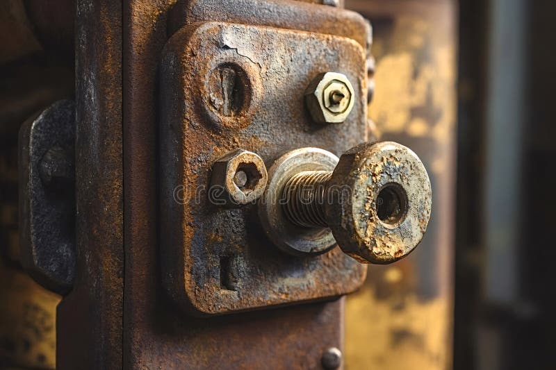 Rusty Bolt and Nuts Securing Industrial Equipment Stock Photo - Image ...