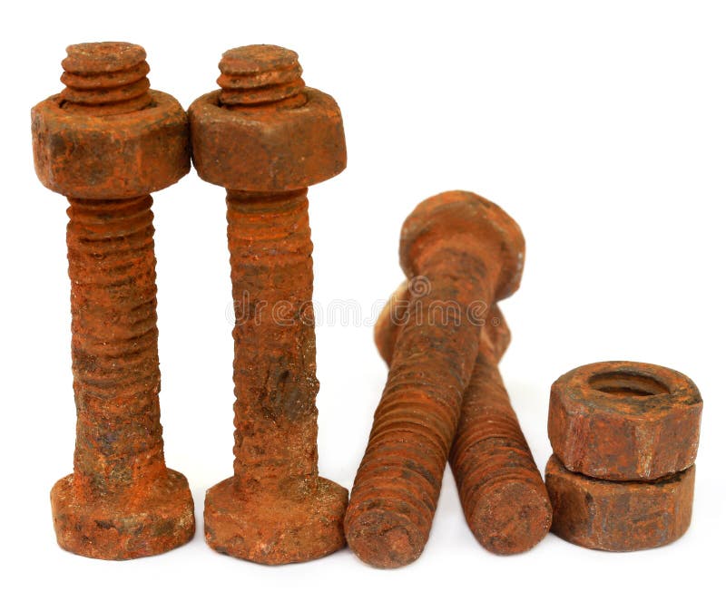 Rusty Bolts Pattern - Aged and Dirty Metallic Part. Stock Photo - Image ...