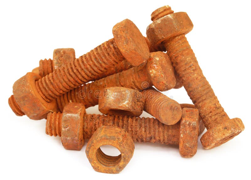 Rusty Bolts Pattern - Aged and Dirty Metallic Part. Stock Photo - Image ...