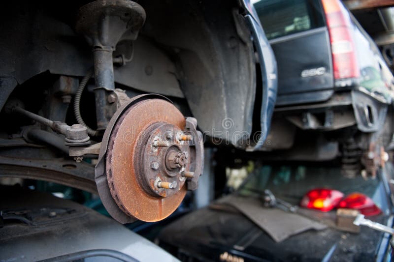 Rusty Brake Disc on Scrap Yard Stock Photo - Image of scrap, rusty ...