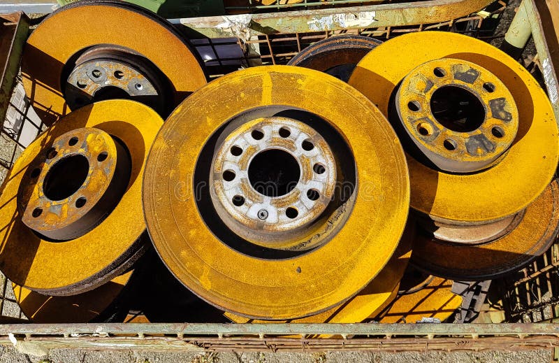 Rusty brake discs stock image. Image of junk, caliper - 186559003