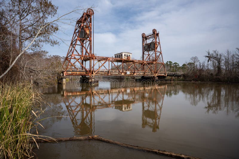 The Rusty Bridge of the Bayou Stock Photo - Image of waterway, bridge ...