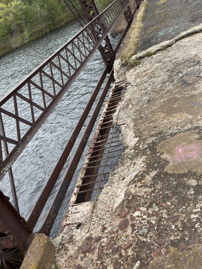 A Rusty Bridge with a Decaying Deck Stock Image - Image of transport ...