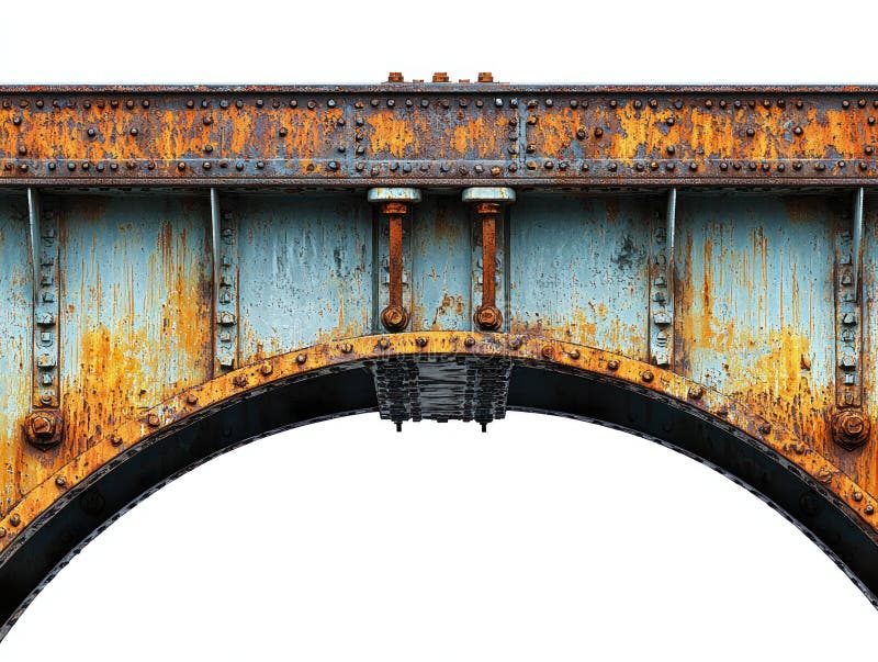 Rusty Bridge Structure Detail Close Up View Stock Illustration ...