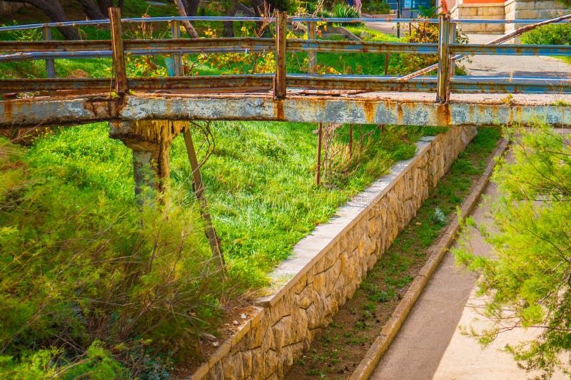 Rusty bridge stock image. Image of ruined, station, steel - 70203885