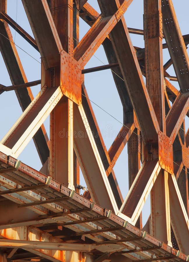 Rusty bridge stock photo. Image of high, angle, line - 76865120
