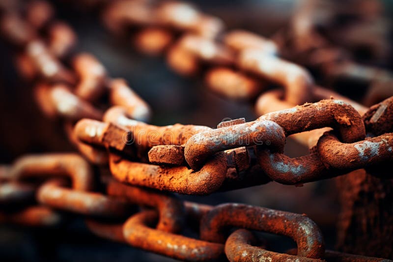Rusty Broken Chain. Rust on Metal Stock Illustration - Illustration of ...