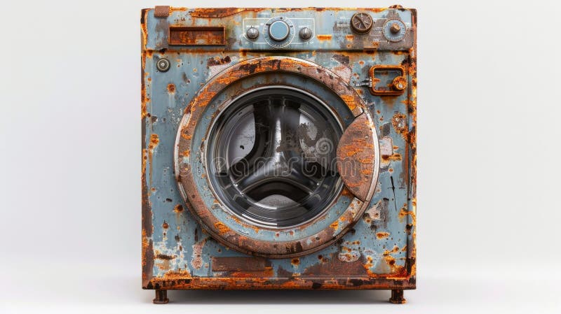 Rusty, Broken Washing Machine Evokes Nostalgia of the Past. Stock ...