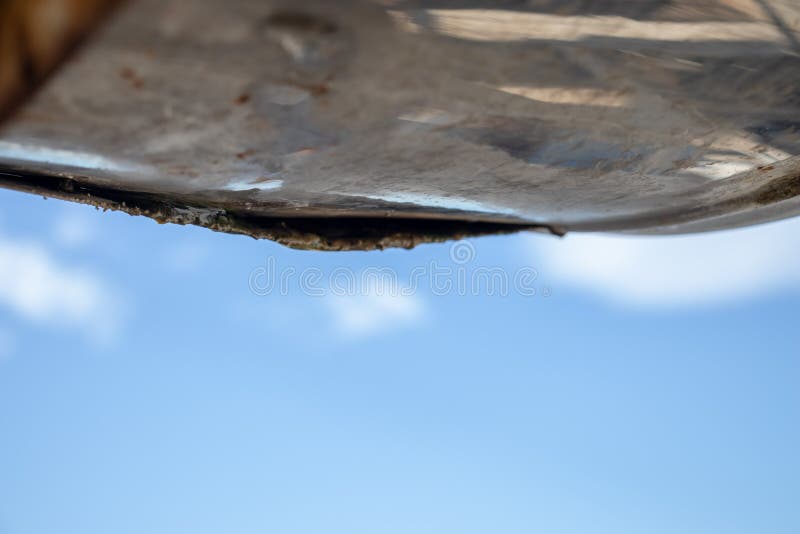 Rusty and Broken Water Tank of a Solar Panel Stock Image - Image of ...