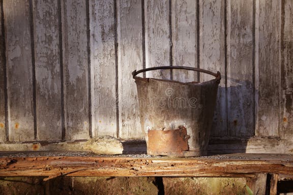 Rusty Bucket stock image. Image of decayed, interior - 21769439