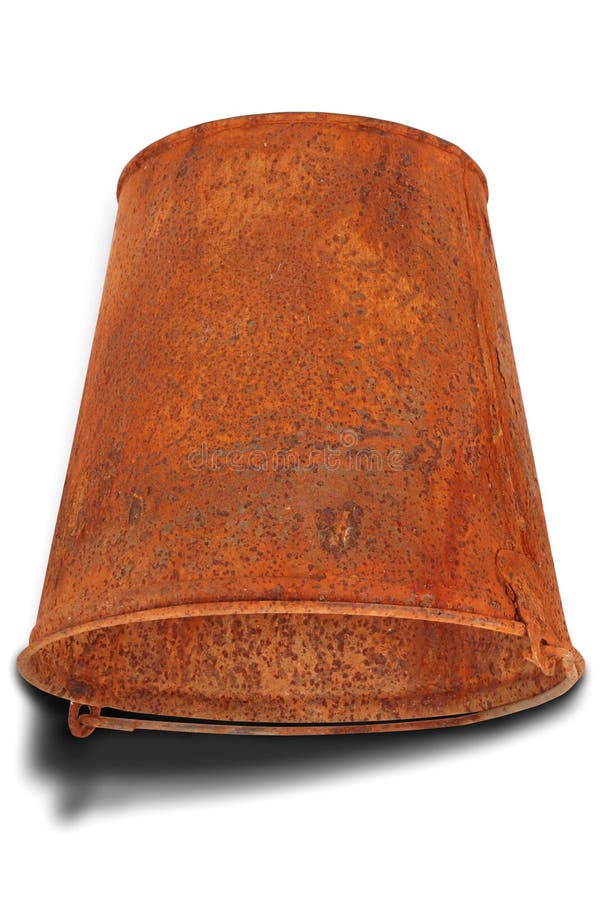 Rusty Bucket (Clipping Path) Stock Image - Image of retro, obsolete ...