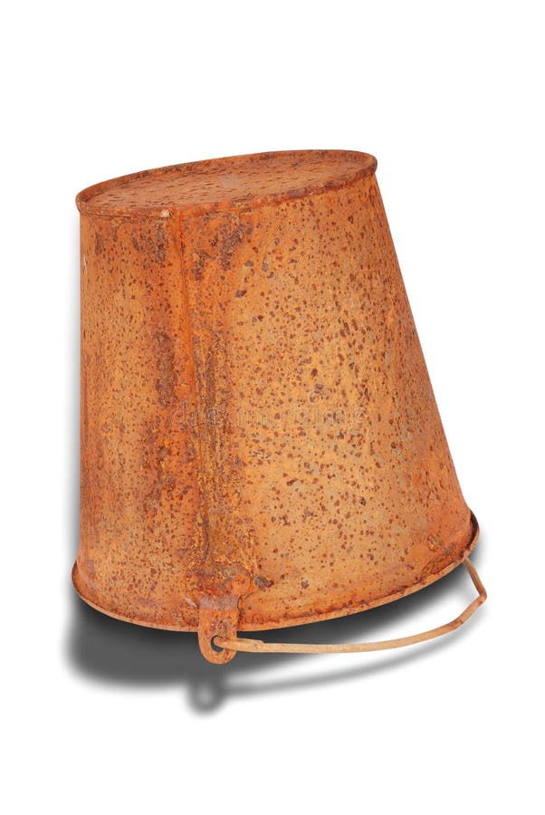 Rusty bucket Clipping path stock photo. Image of obsolete - 81860802