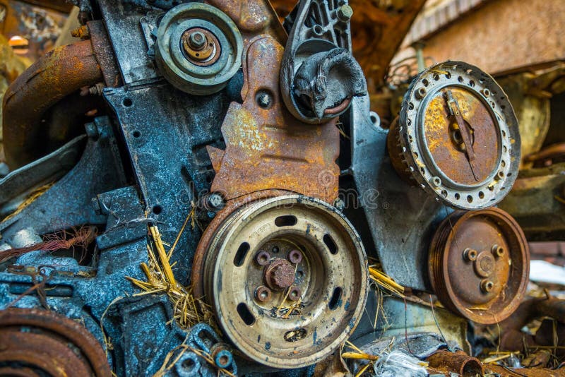 Rusty and burnt car wreck stock photo. Image of motor - 54709010