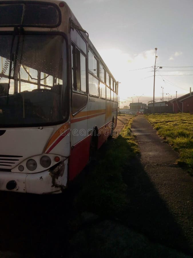 Rusty bus stock photo. Image of rusty, urban, dawn, shadow - 129078714