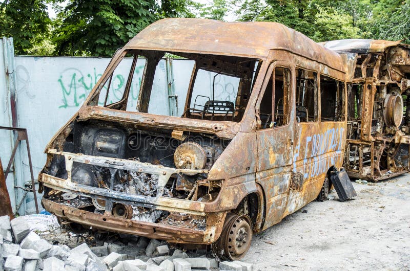 Rusty bus stock image. Image of rust, scary, wreck, broken - 42492957