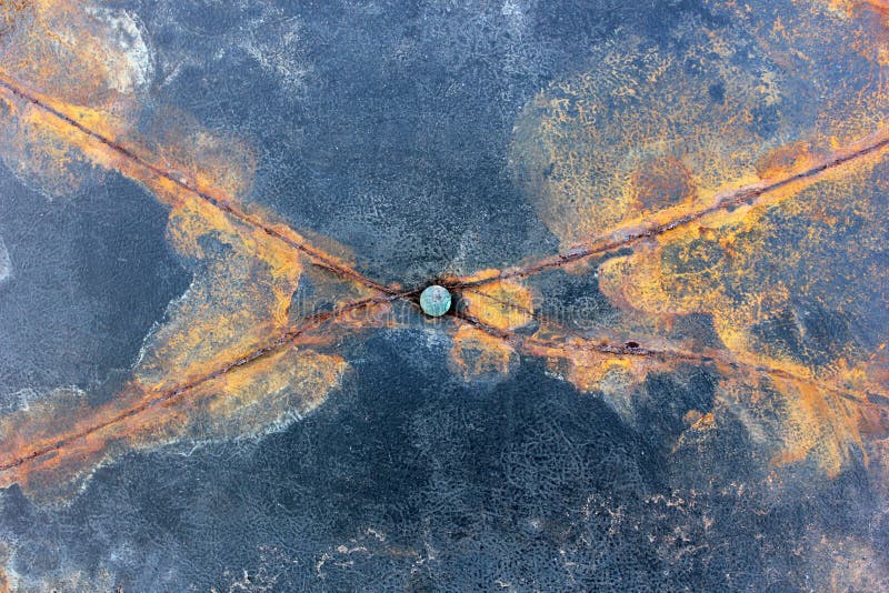 Rusty Cables Nailed To a Plastic Board Stock Image - Image of rusty ...