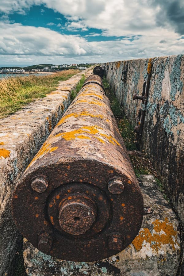 Rusty Cannon is Leaning Against a Wall Stock Photo - Image of ...