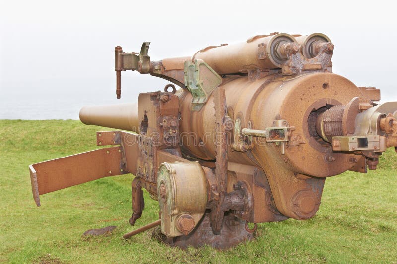 Rusty Cannon from the World War 2 Era Stock Photo - Image of power ...