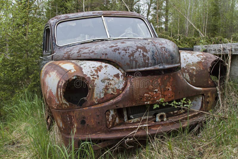 Rusty car stock photo. Image of wrack, rusted, mended - 42902010