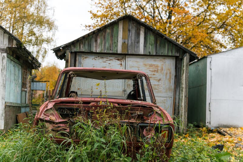 Rusty Car Scrap Metal . Damaging the Planet`s Ecology Stock Photo ...