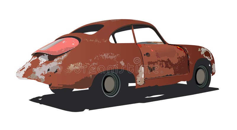 Rusty Car stock vector. Illustration of wreck, breaking - 47545144