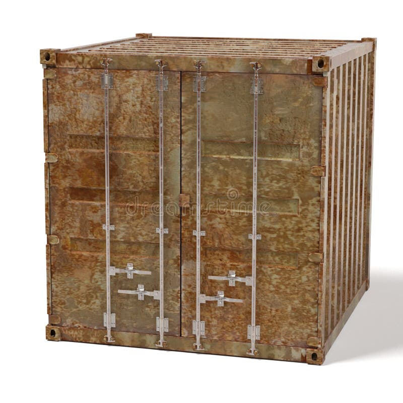 Rusty cargo container stock illustration. Illustration of metal - 70551824