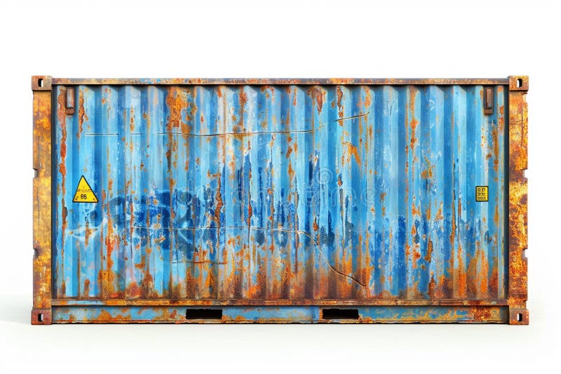 Rusty Cargo Container stock illustration. Illustration of corrugated ...