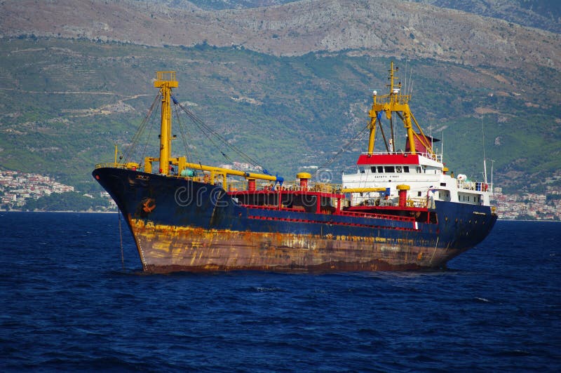 Rusty cargo ship stock photo. Image of trading, export - 26598990