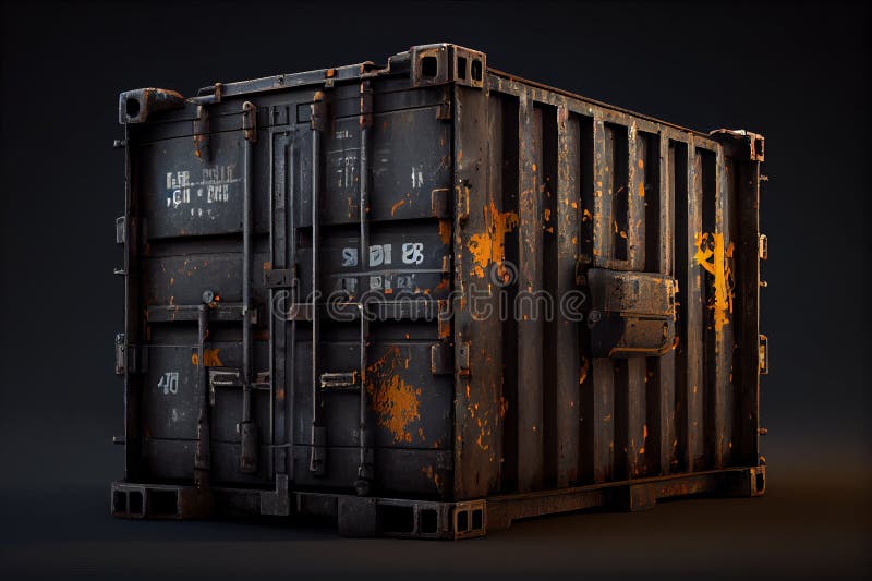 Rusty Cargo Shipping Container Stock Illustration - Illustration of ...