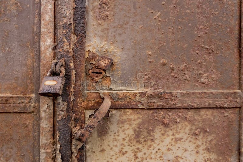 Rusty Castle on a Rusty Iron Gate Stock Photo - Image of password ...