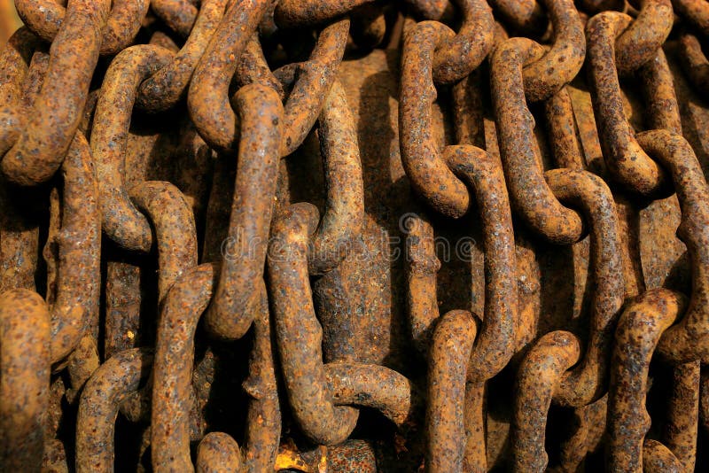 Rust Encrusted Iron Chain stock photo. Image of elements - 10696028