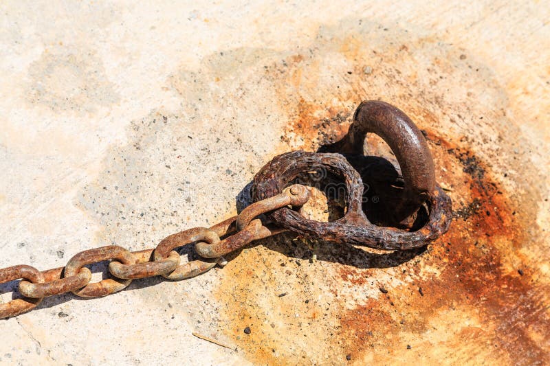 Old Chain on Rusty Metal stock photo. Image of secure - 4410952
