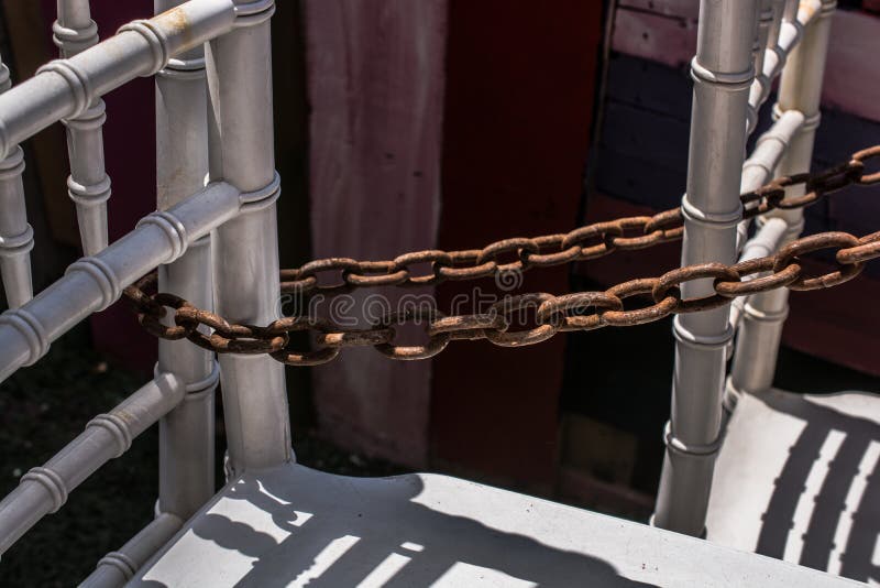 The Chain Attached To the Wall with a Metal Ring Stock Image - Image of ...