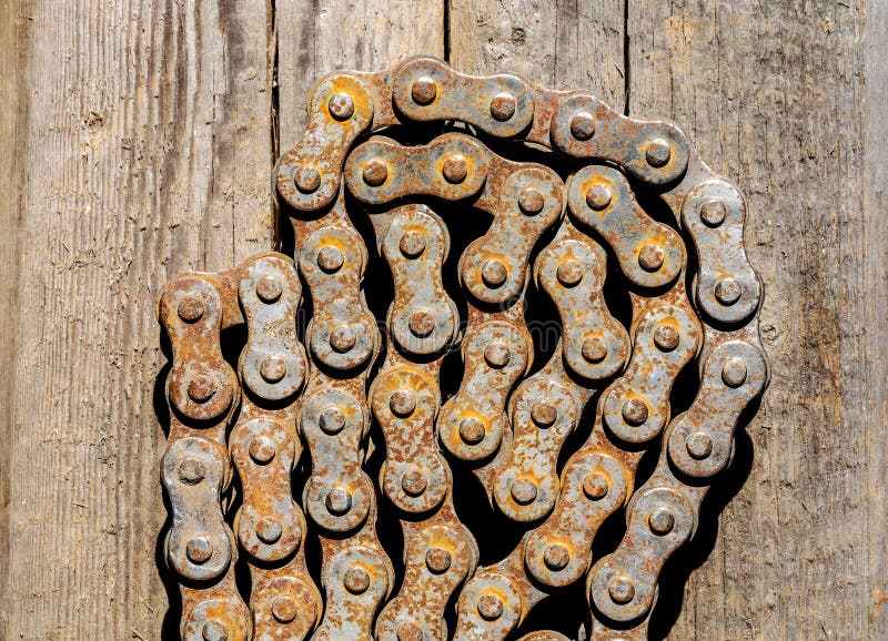 Rusty chain from bicycle stock photo. Image of closeup - 121360760