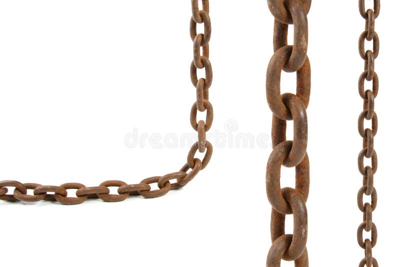 Rusty Chain Isolated on White Stock Image - Image of aged, links: 5484119