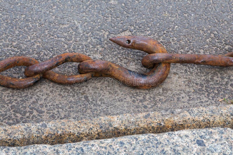 Rusty Chain, Hook, Close-up Stock Photo - Image of transport, iron ...