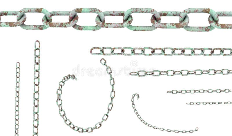 Rusty Chain Isolated on White Background. High Quality 3d Render Stock ...