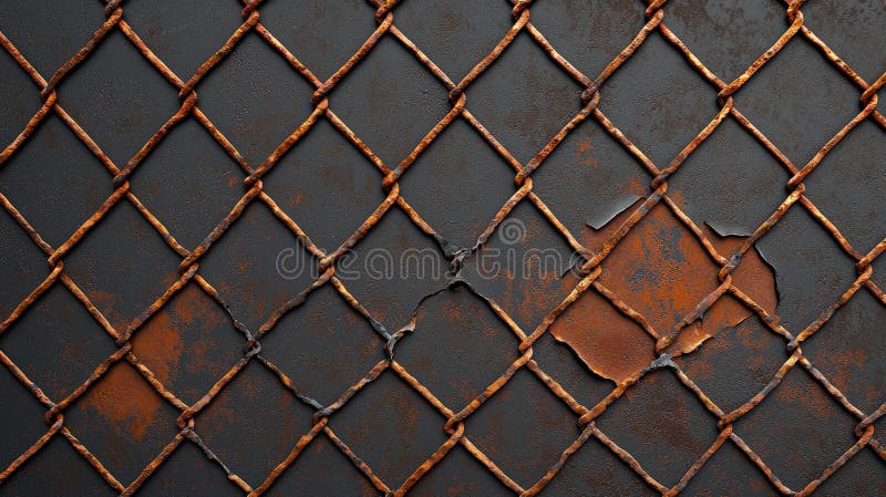 Rusty Chain Link Fence Texture with a Dark Background and Visible Wear ...